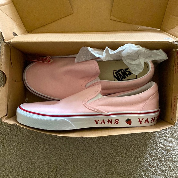 Vans | Shoes | Pink Strawberry Slip On Vans | Poshmark